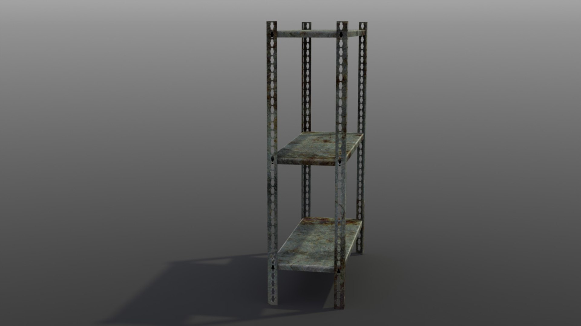 3d Model Object Rusty Metal Rack