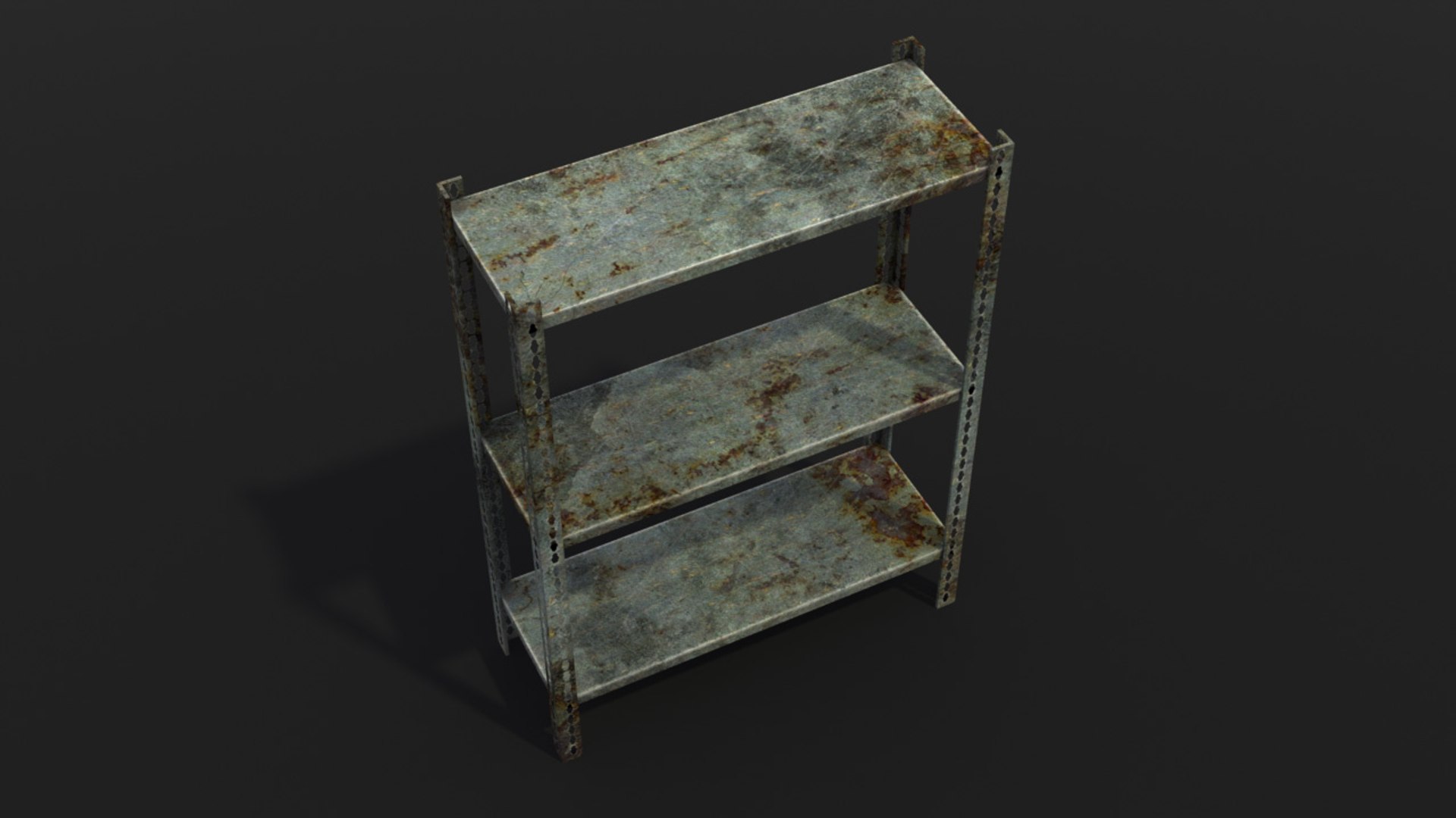 3d Model Object Rusty Metal Rack