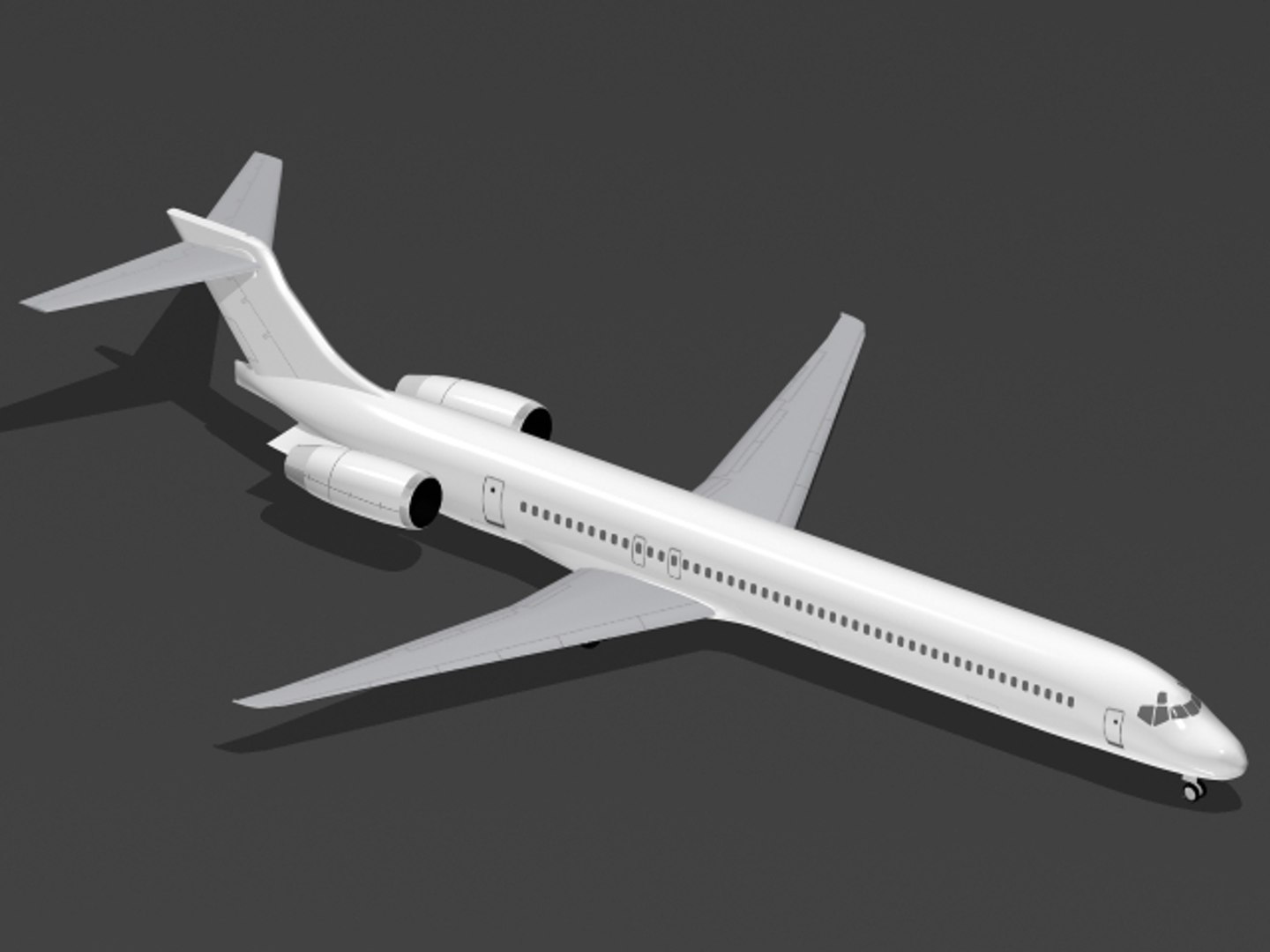 Commercial Airplane Md-90 3d Model