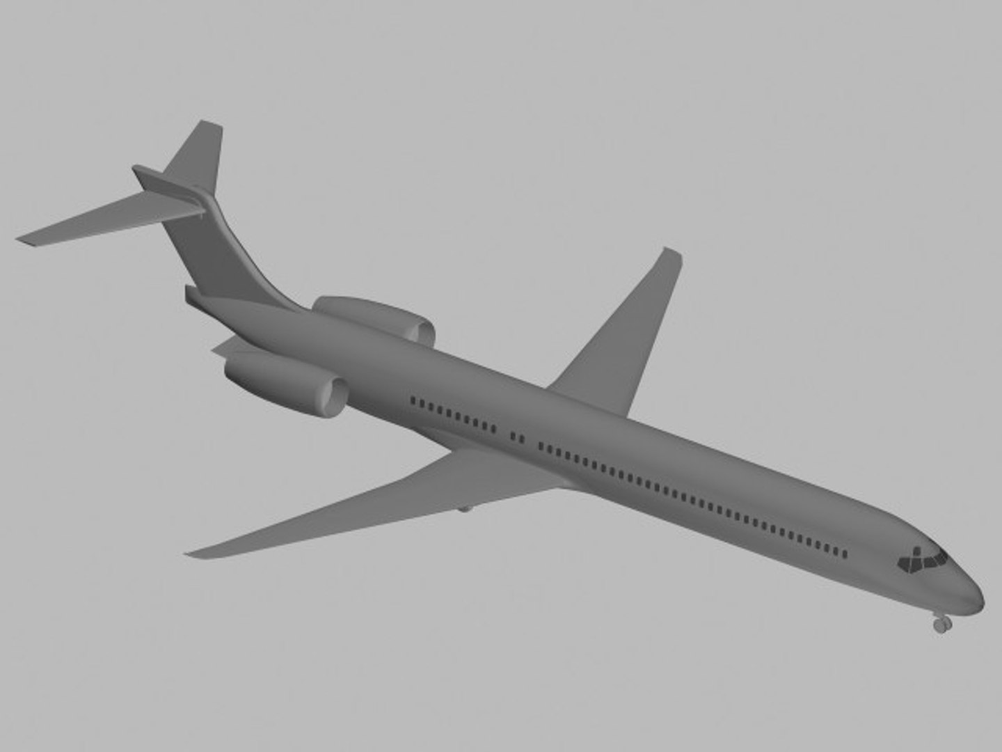 Commercial Airplane Md-90 3d Model
