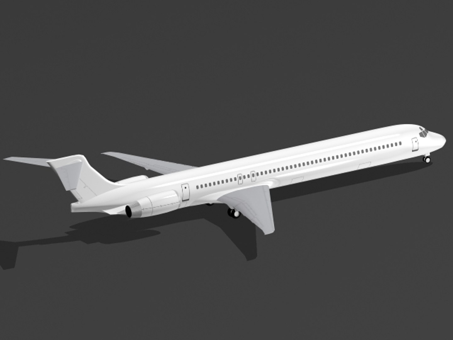 Commercial Airplane Md-90 3d Model