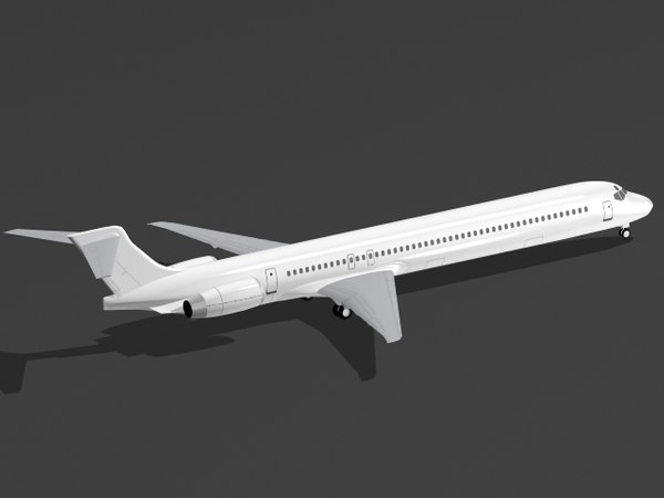 commercial airplane md-90 3d model
