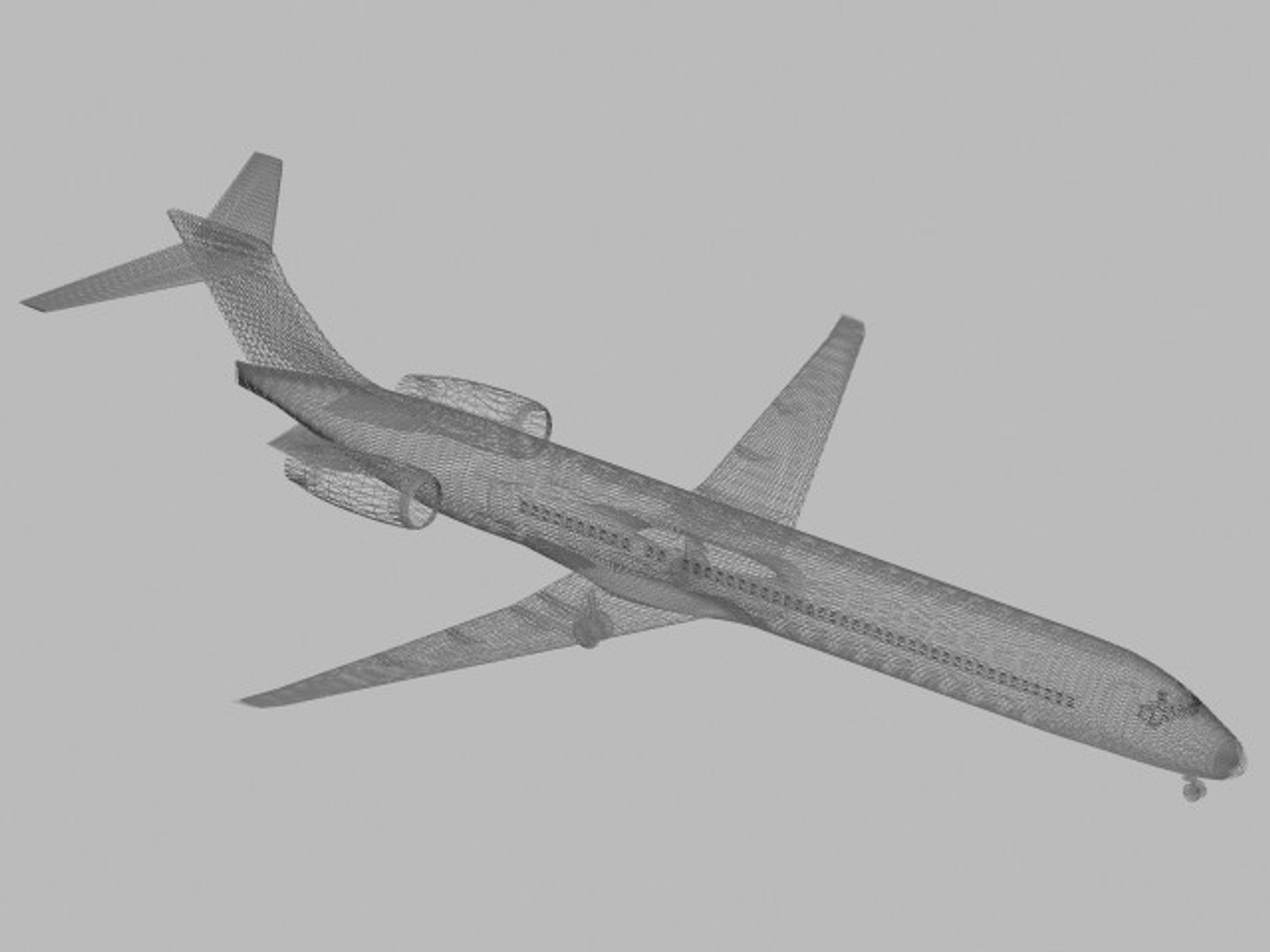 Commercial Airplane Md-90 3d Model