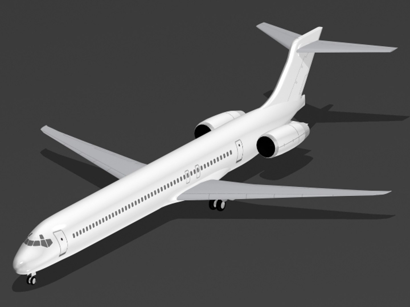 Commercial Airplane Md-90 3d Model