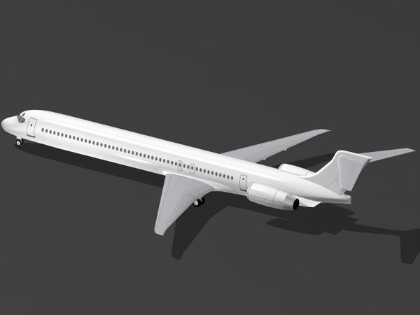 commercial airplane md-90 3d model