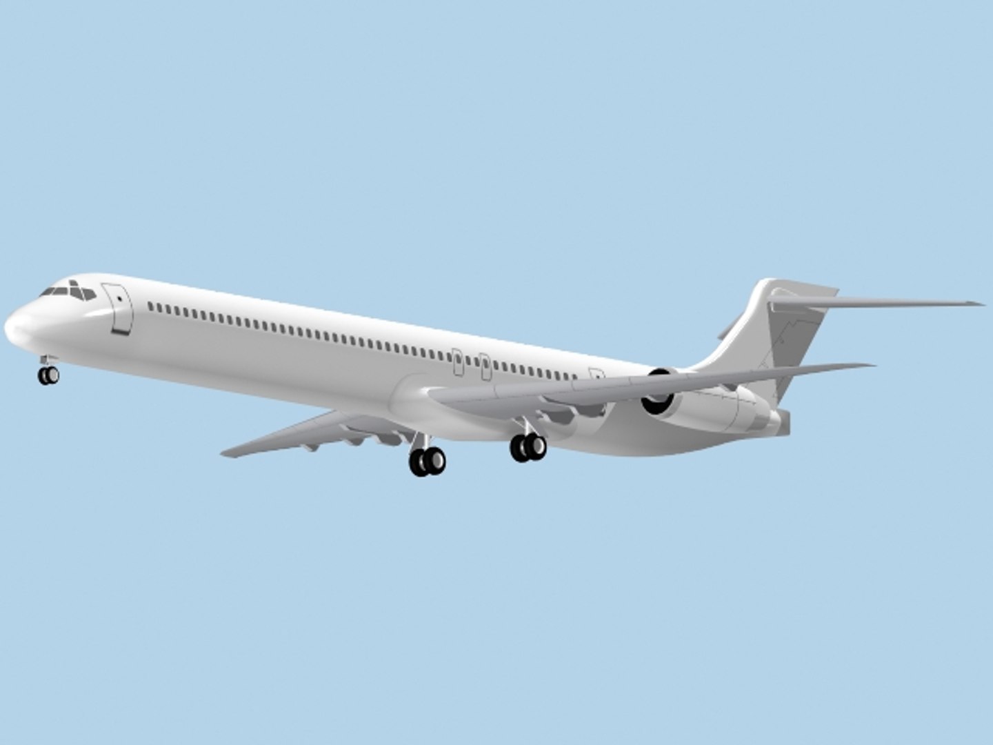 Commercial Airplane Md-90 3d Model