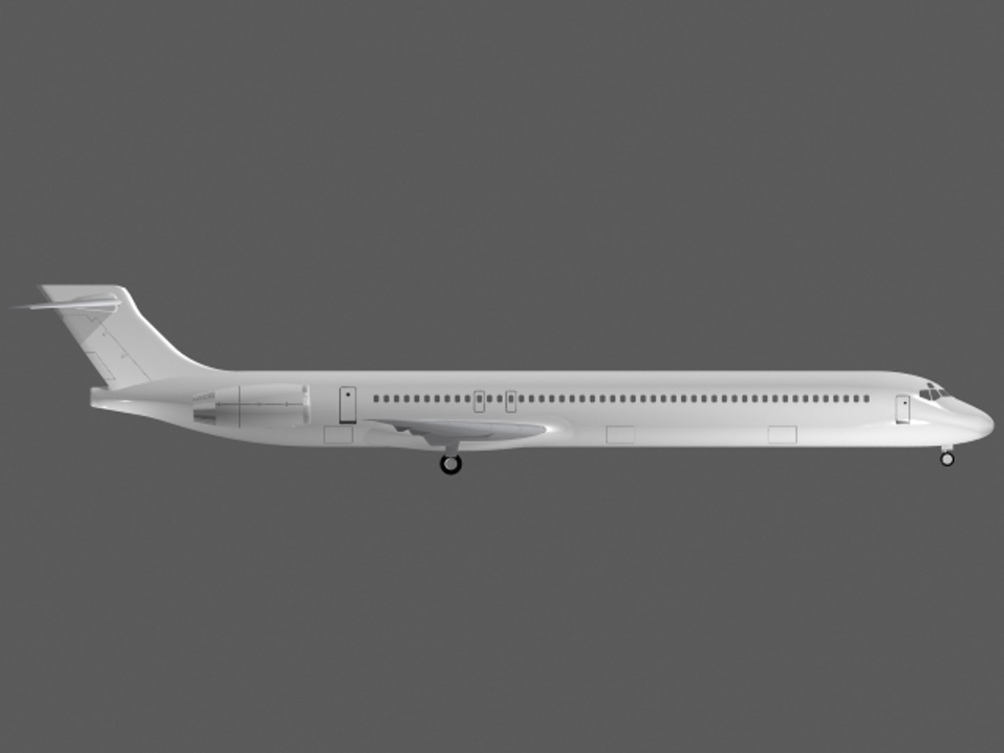 Commercial Airplane Md-90 3d Model