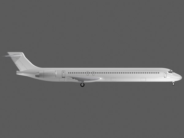 commercial airplane md-90 3d model