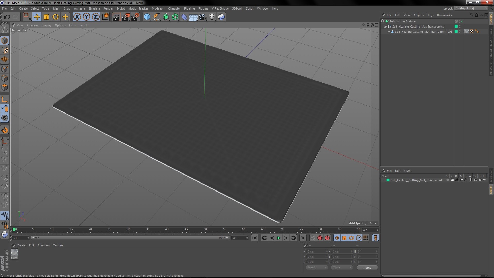 Self-Healing Cutting Mat Transparent model - TurboSquid 1984142