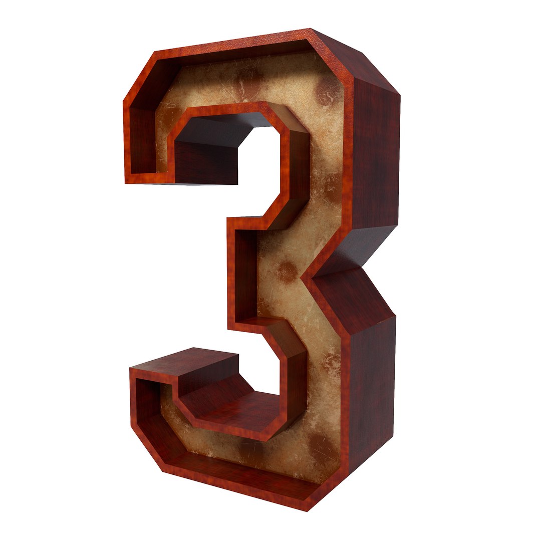 Marquee Number Three Wooden Led Glow Sign 3dmodel 3D - TurboSquid 1973430
