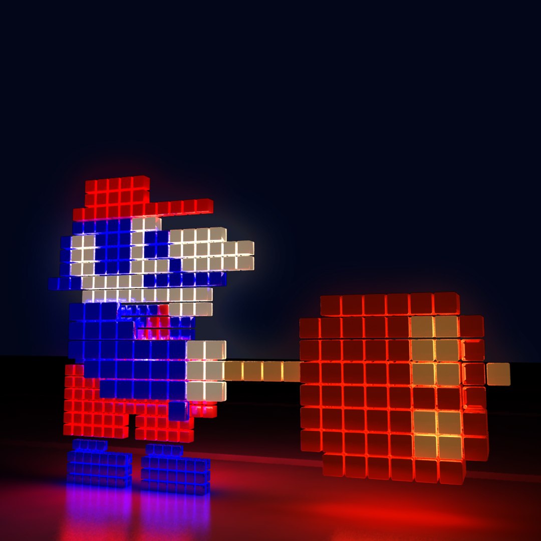 pixel pacman old 3d max