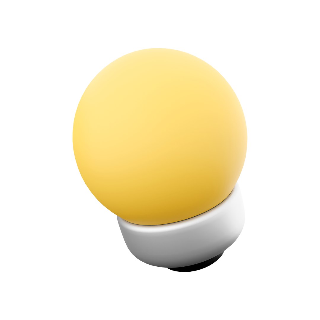 Cartoon style minimal yellow light bulb icon 3D model - TurboSquid 2074498