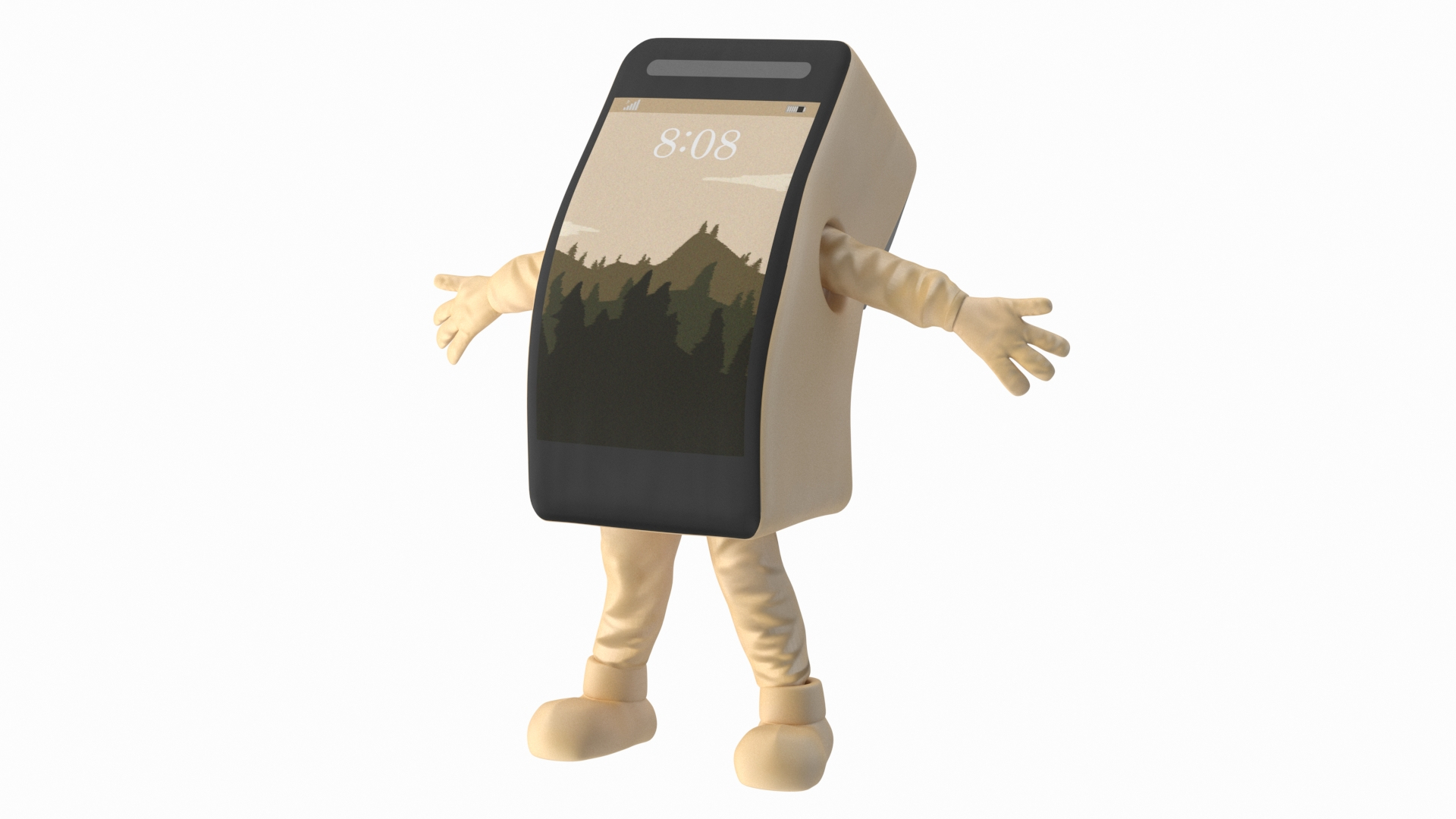 Mobile Phone Mascot Golden Happy Pose 3D Model - TurboSquid 2059416