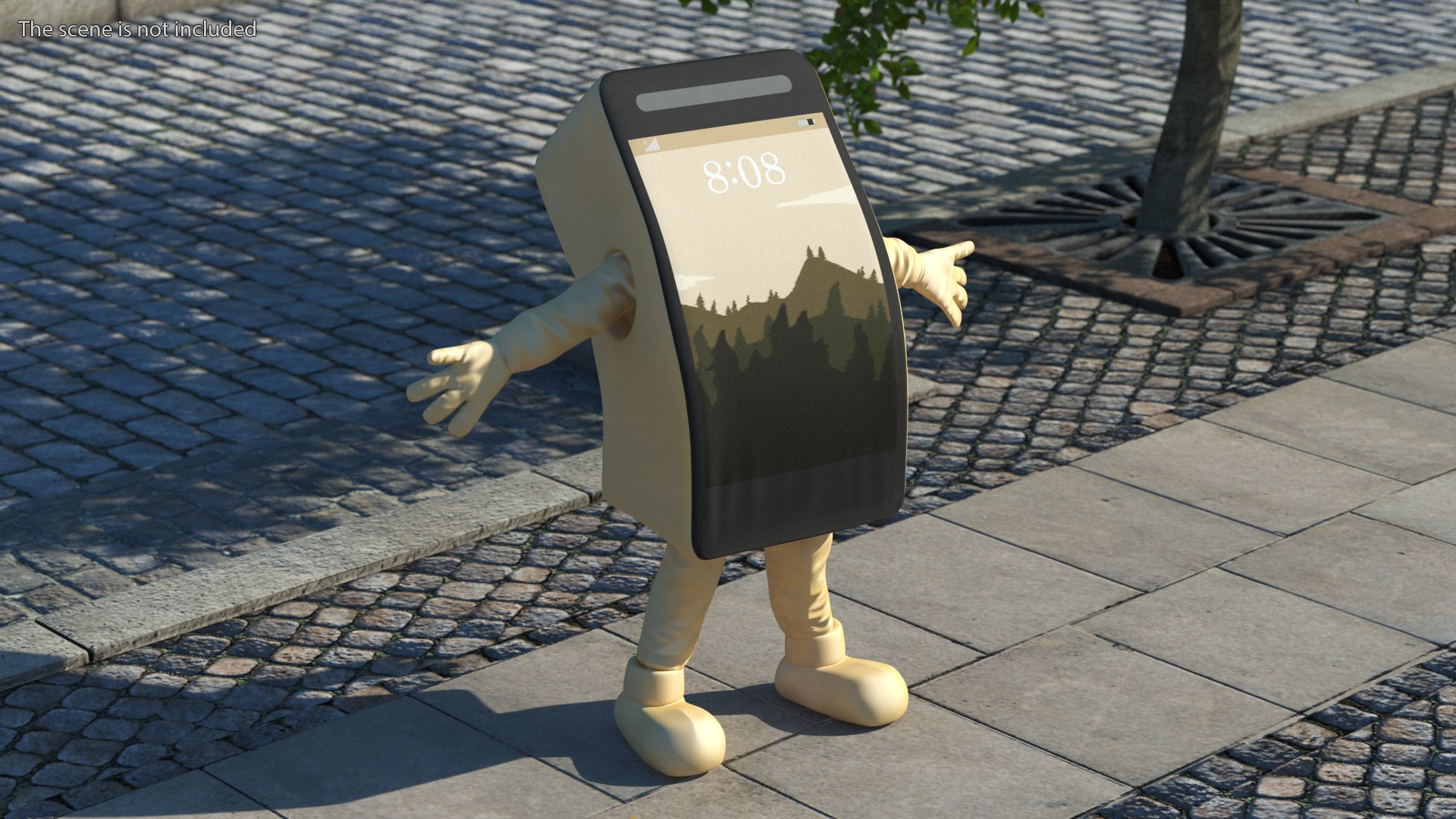 Mobile Phone Mascot Golden Happy Pose 3D Model - TurboSquid 2059416