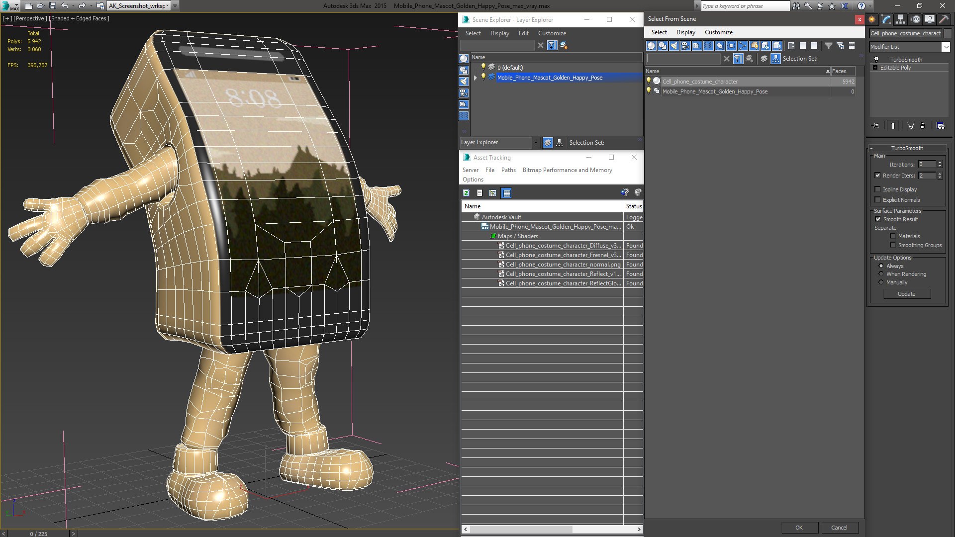 Mobile Phone Mascot Golden Happy Pose 3D Model - TurboSquid 2059416