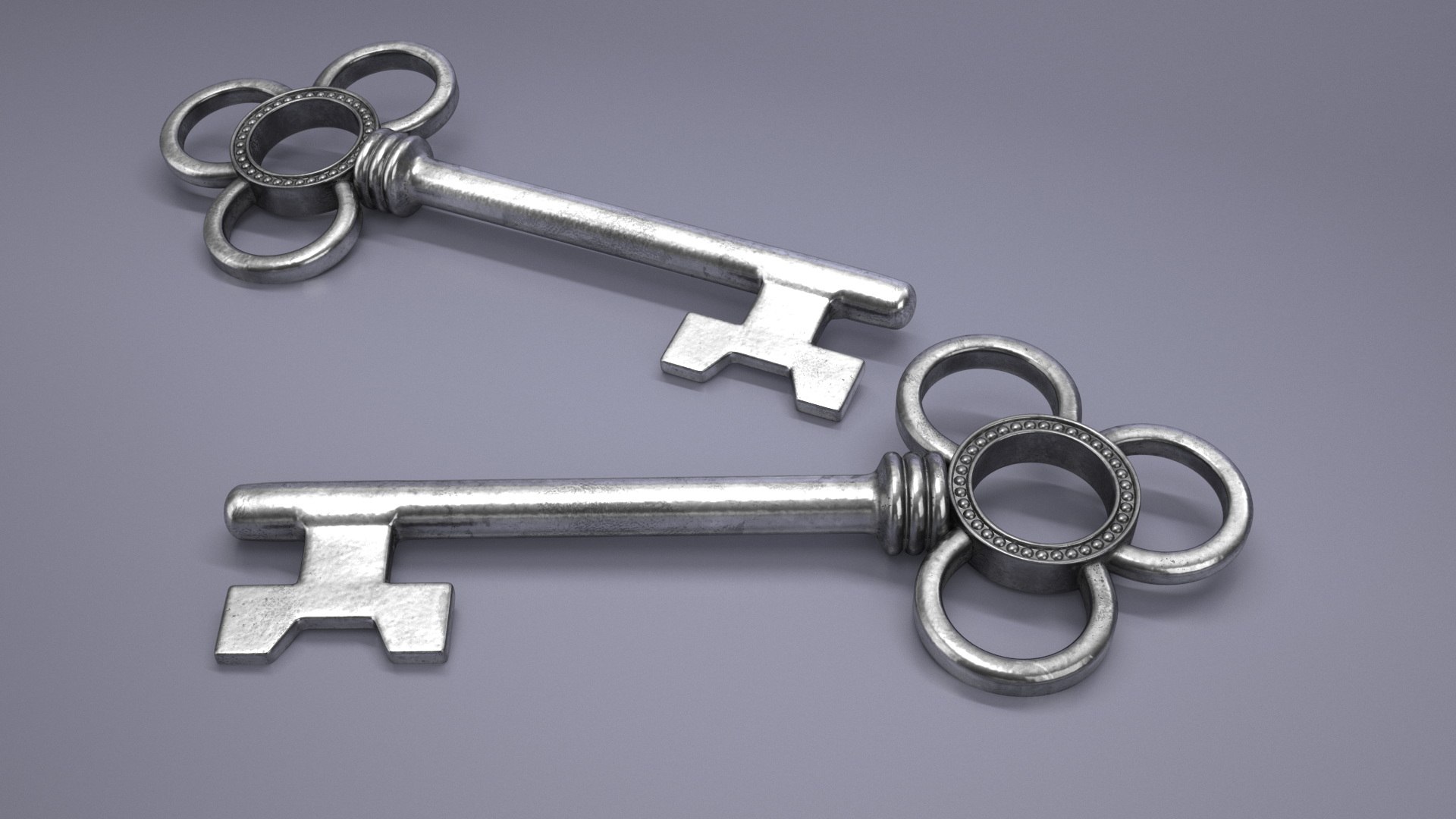 3D Traditional Skeleton Key Silver Model - TurboSquid 2246378