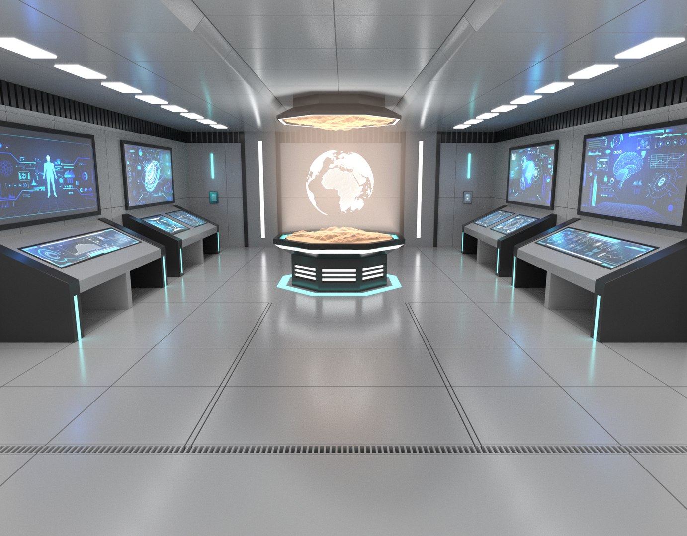 Sci Fi Futuristic Control Room Model - TurboSquid 2361991