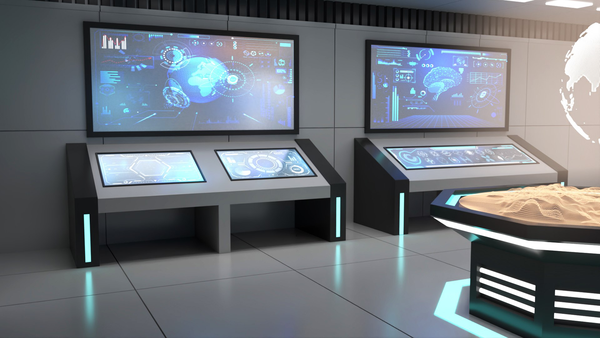 Sci Fi Futuristic Control Room Model - TurboSquid 2361991