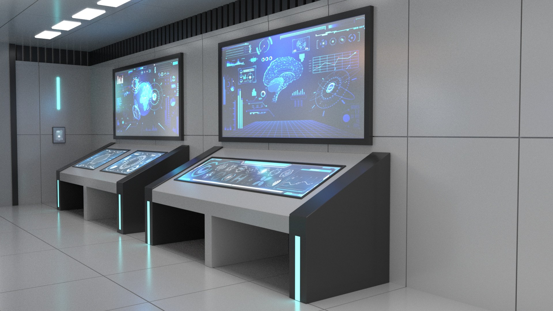 Sci Fi Futuristic Control Room Model - TurboSquid 2361991
