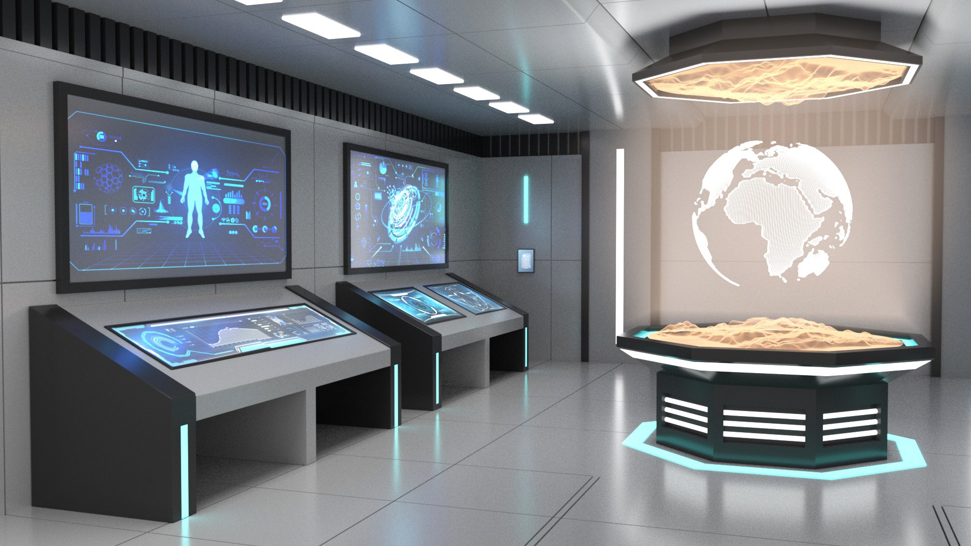 Sci Fi Futuristic Control Room Model - TurboSquid 2361991