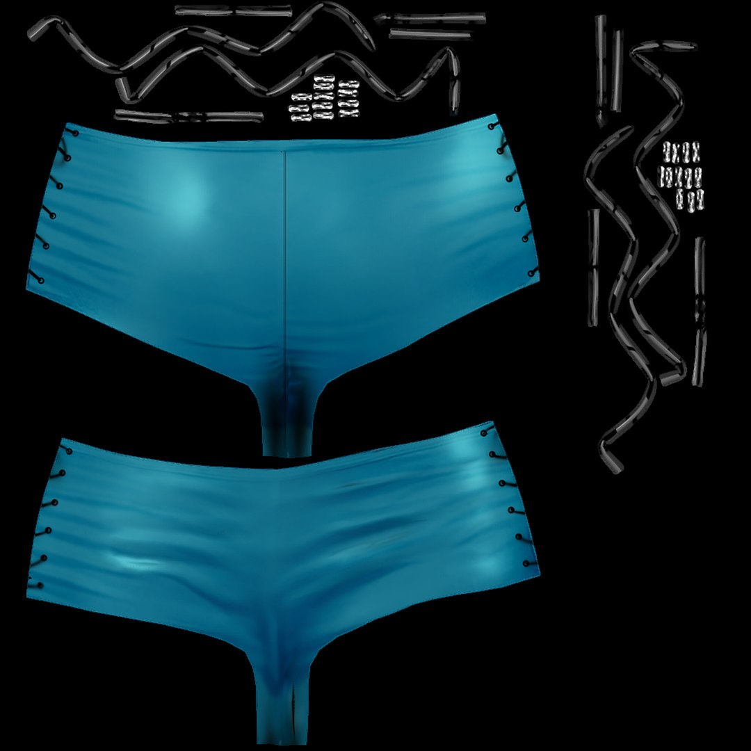 3D Micro Shorts With Side Lace - TurboSquid 1757048
