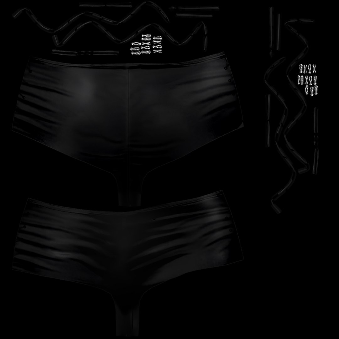 3D Micro Shorts With Side Lace - TurboSquid 1757048