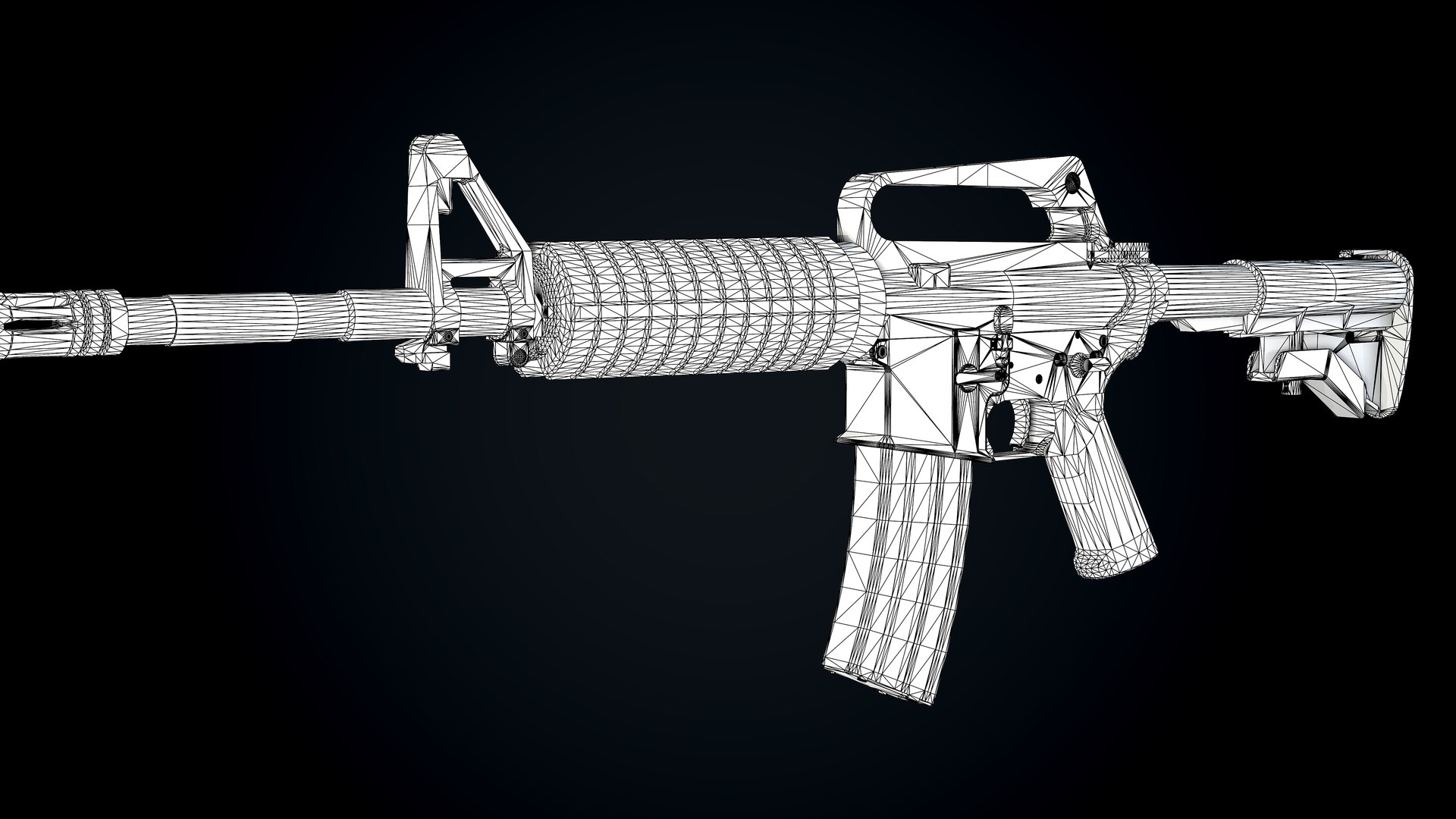 CAR-15 Assault-Rifle Worn PBR Low-poly 3D Model - TurboSquid 1781399
