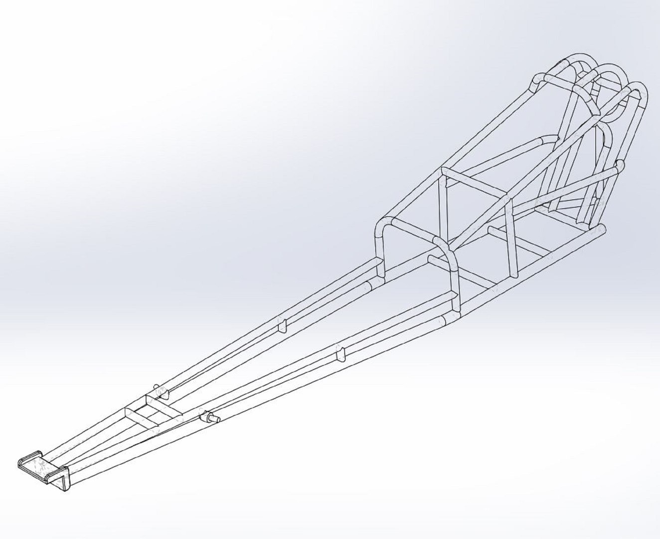 Frame Of Old School Front Engine Dragster Version 3 Scale 1 To 25 3D ...