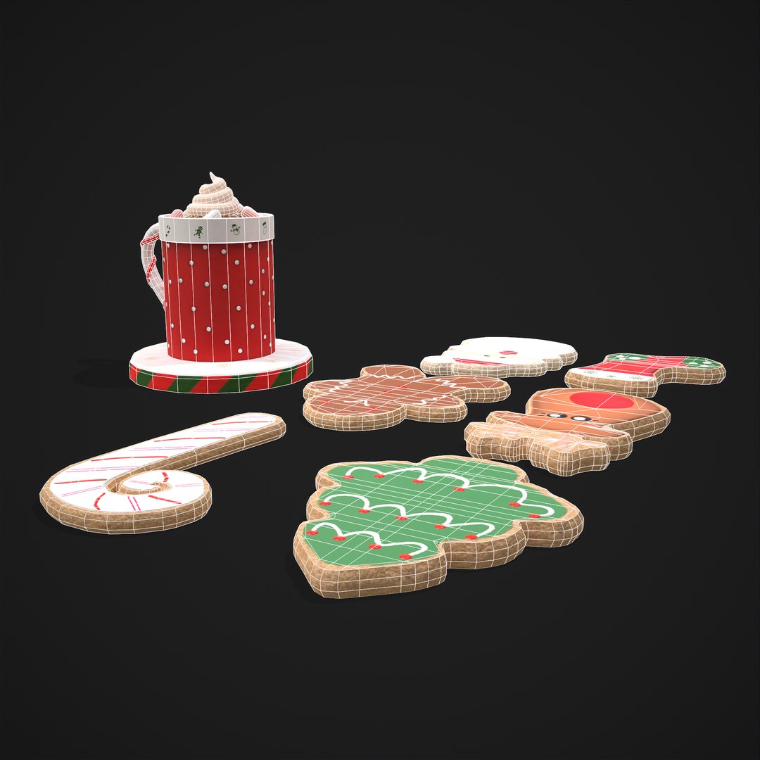 3D model Christmas Cookies and Hot Chocolate - TurboSquid 1824626