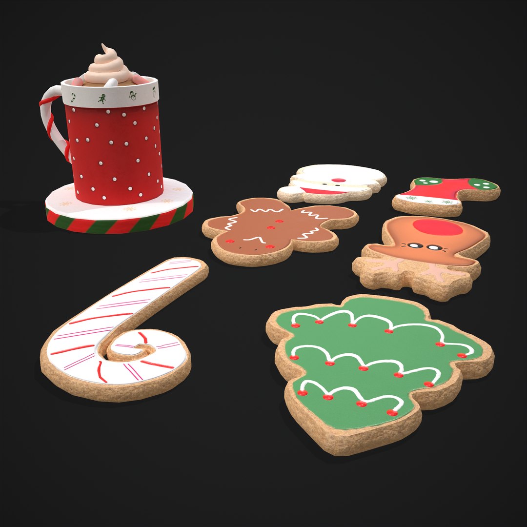 3D model Christmas Cookies and Hot Chocolate - TurboSquid 1824626
