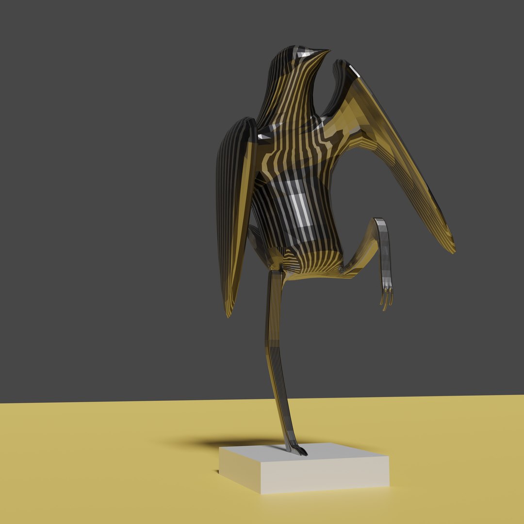 Metal Bird In A Protective Pose 3D Model - TurboSquid 2254543