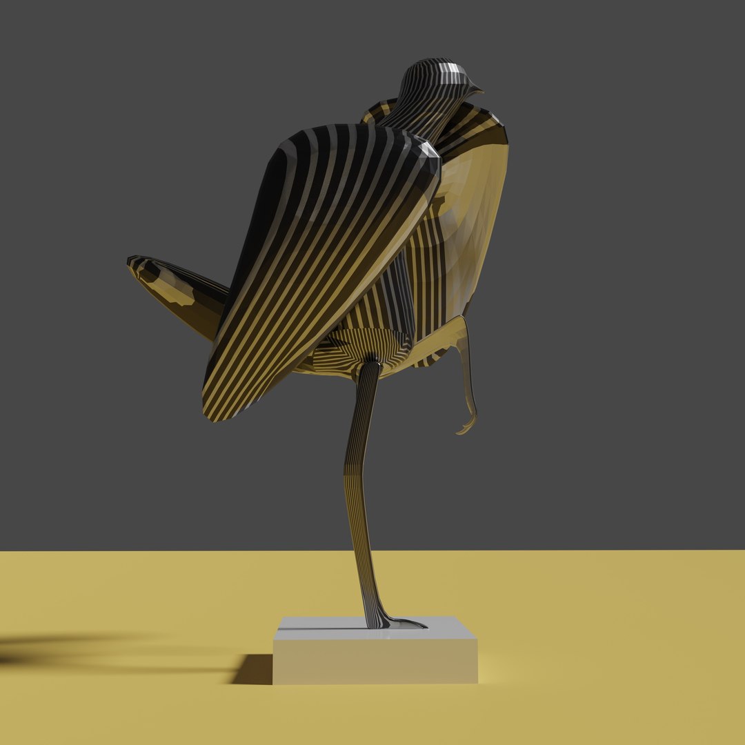 Metal Bird In A Protective Pose 3D Model - TurboSquid 2254543