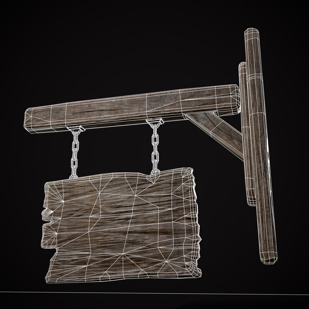 Rustic Wooden Signboard 3D Model - TurboSquid 2177186