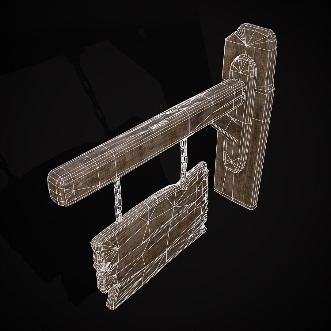Rustic Wooden Signboard 3D Model - TurboSquid 2177186