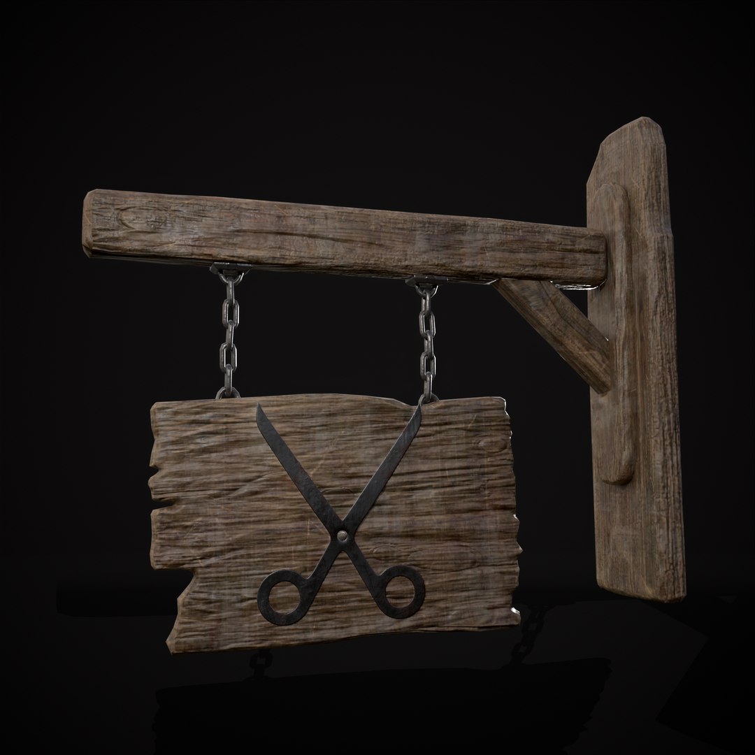 Rustic Wooden Signboard 3D Model - TurboSquid 2177186