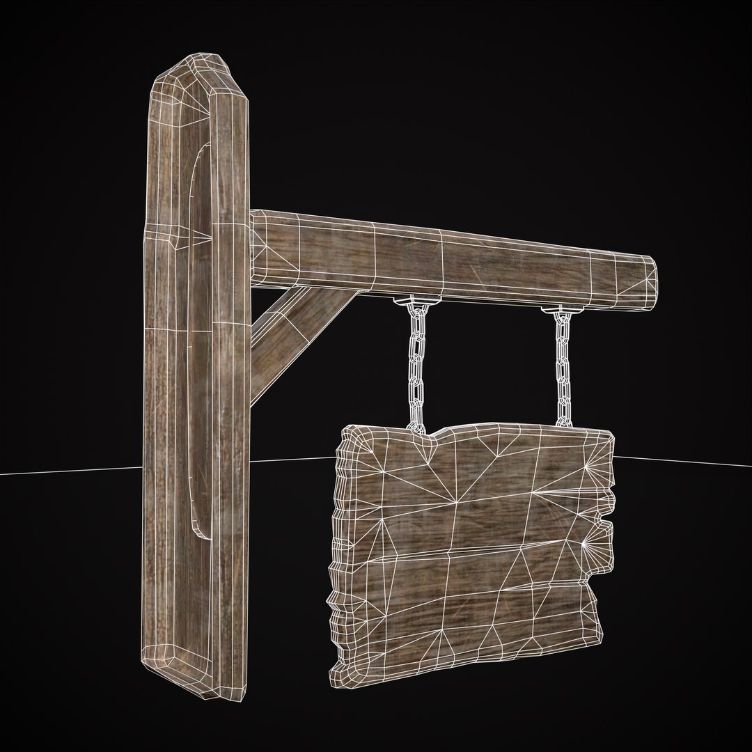 Rustic Wooden Signboard 3D Model - TurboSquid 2177186