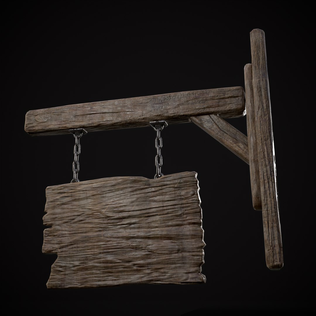Rustic Wooden Signboard 3D Model - TurboSquid 2177186