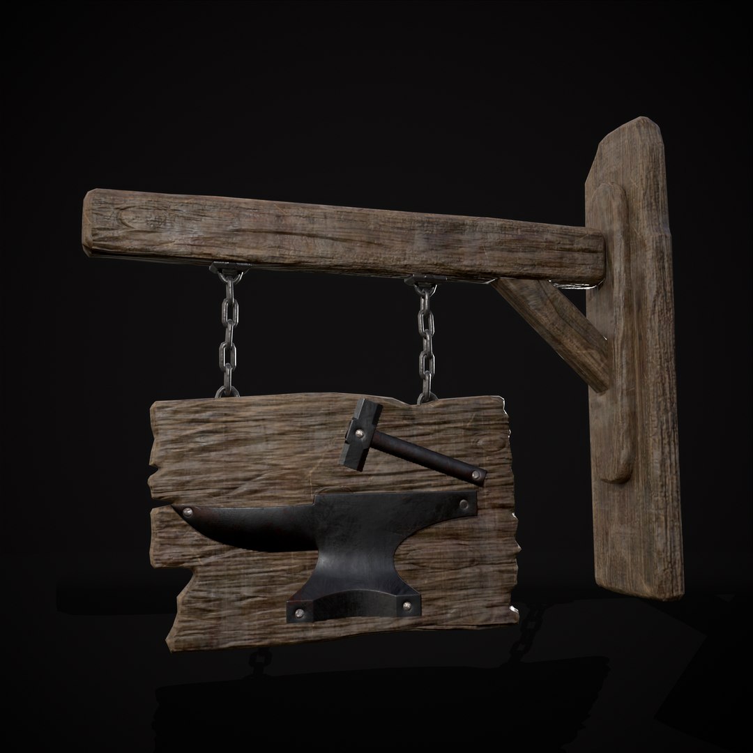 Rustic Wooden Signboard 3D Model - TurboSquid 2177186