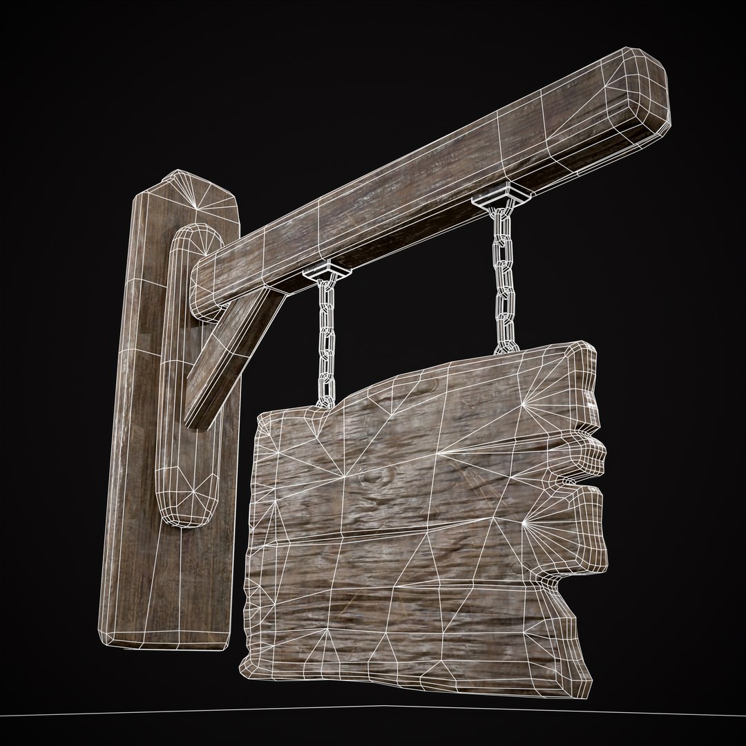 Rustic Wooden Signboard 3D Model - TurboSquid 2177186