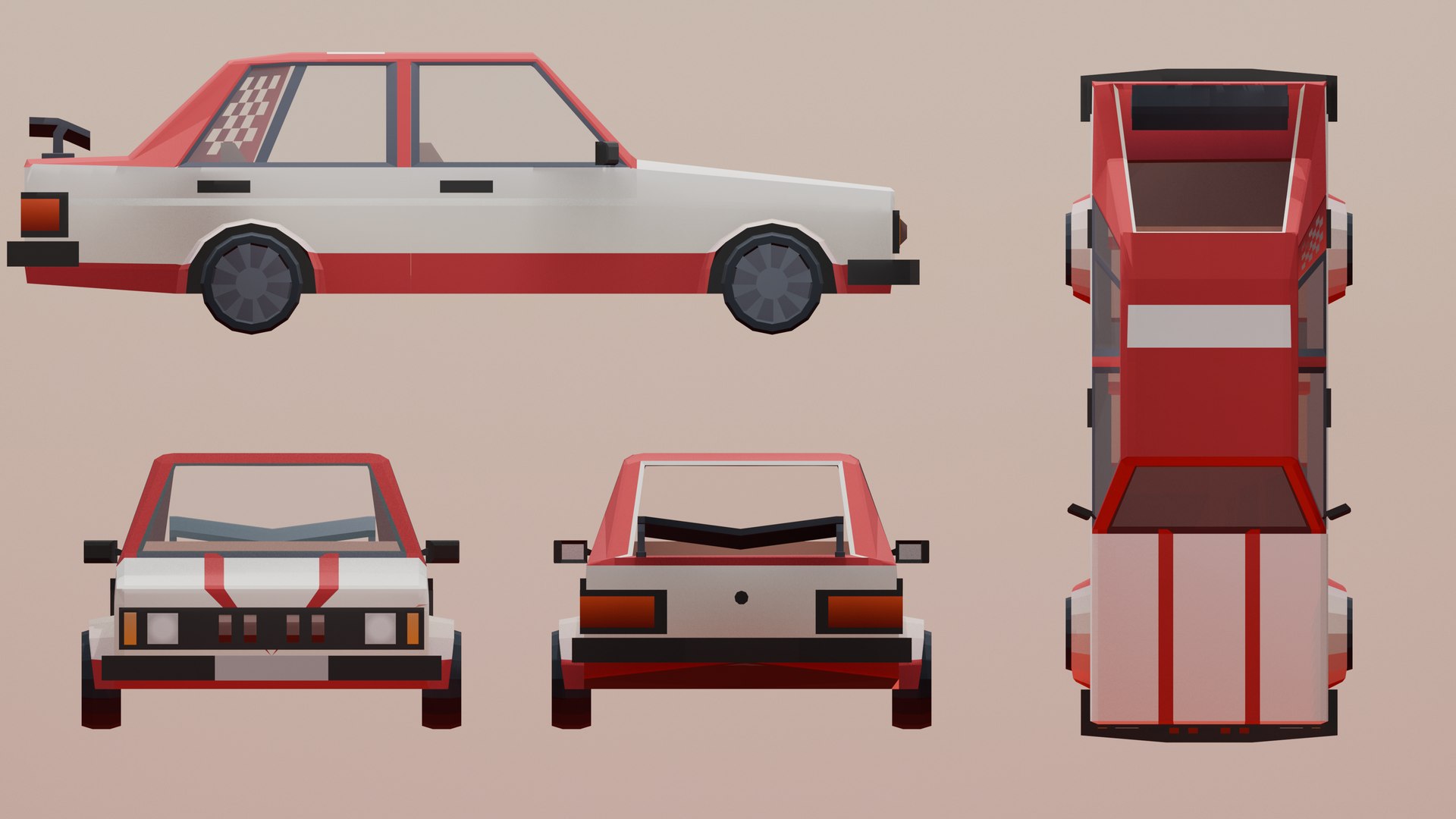 Free 3D Low Poly Sport Car Model - 3D Model Free Low-poly 3D Model ...