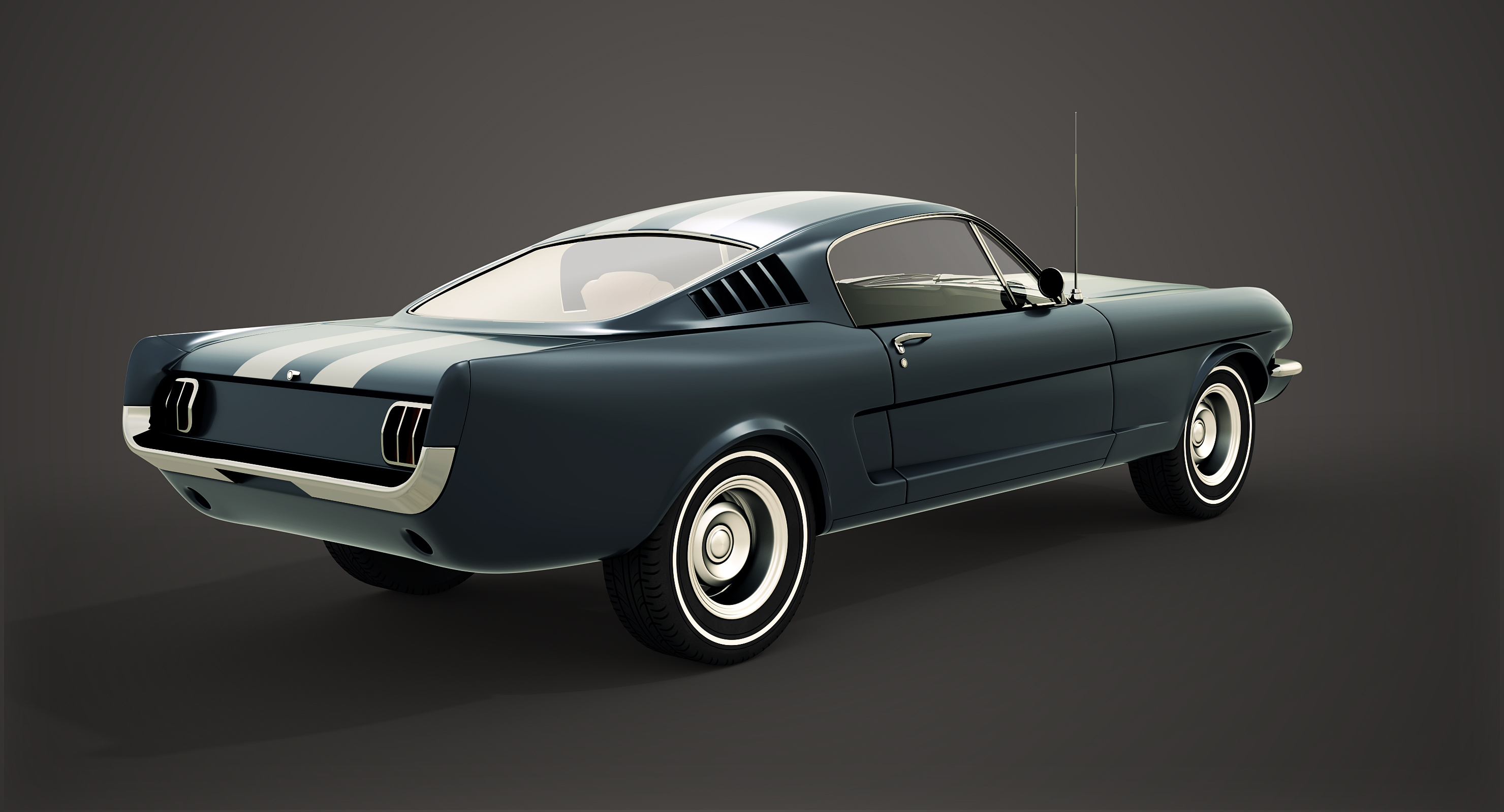 3d model custom mustang
