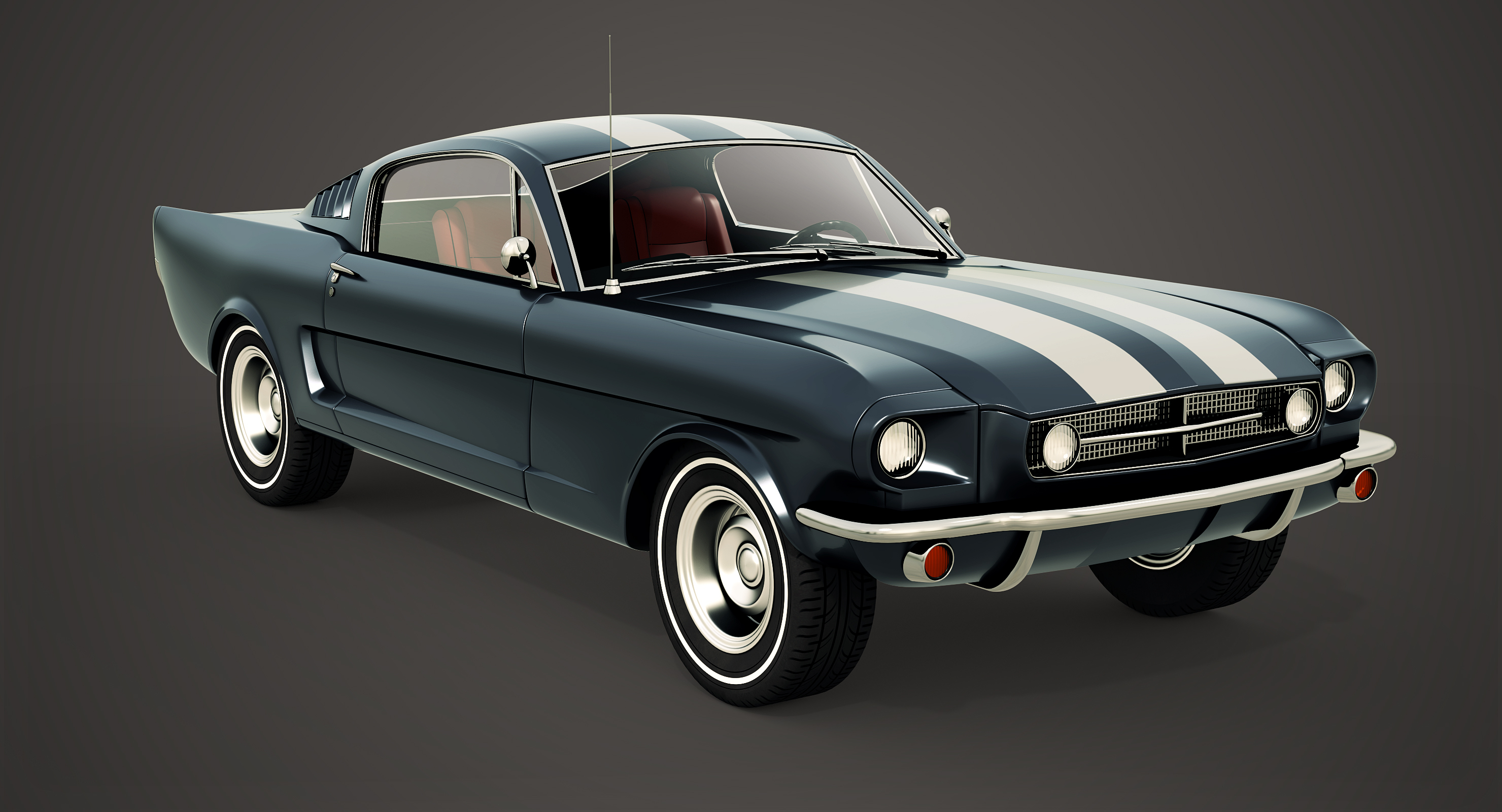 3d model custom mustang