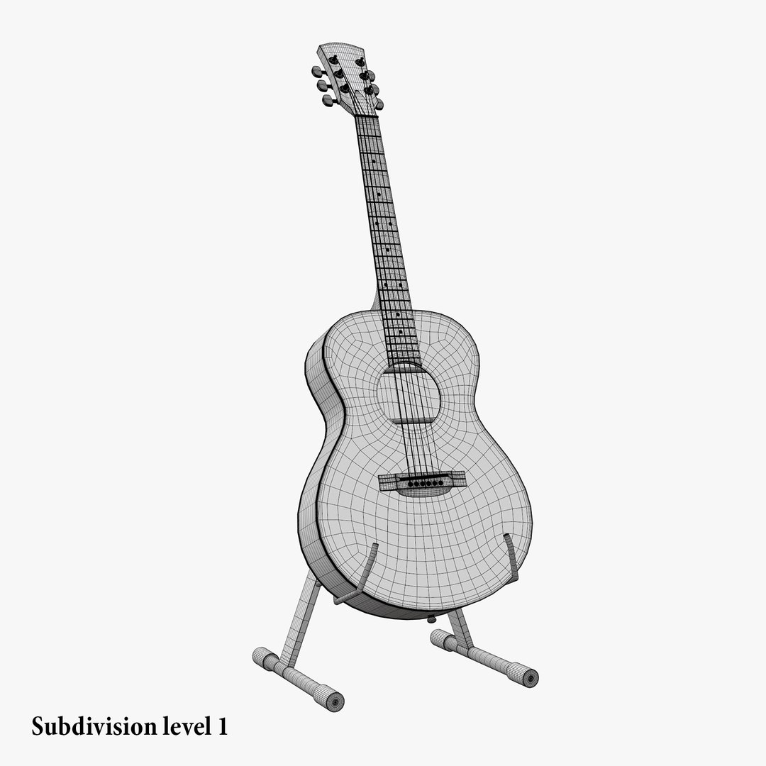 Acoustic Guitar 3D Model - TurboSquid 1424230