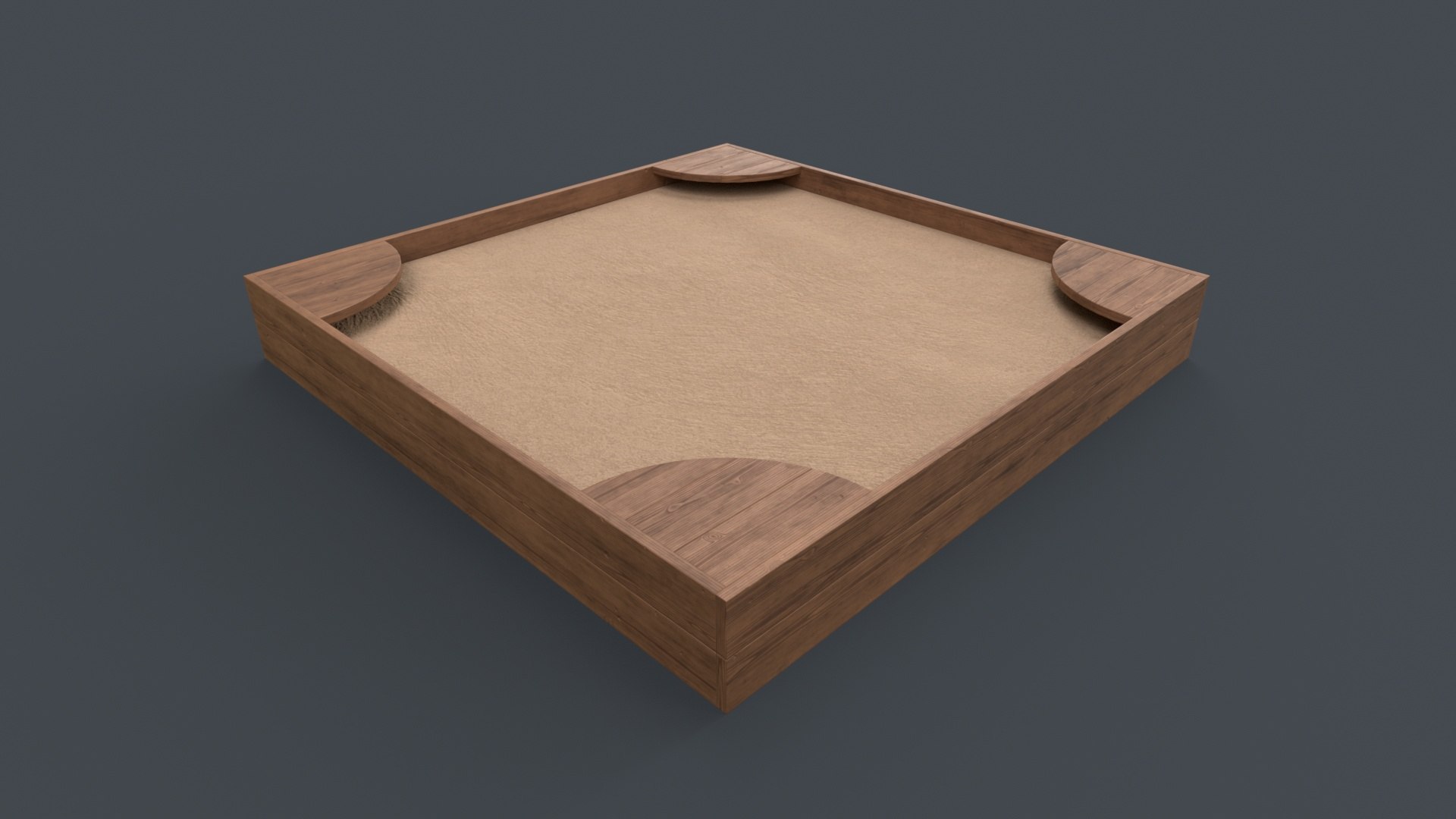 PBR Outdoor Wooden Sandbox Square A3D模型 - TurboSquid 2061099