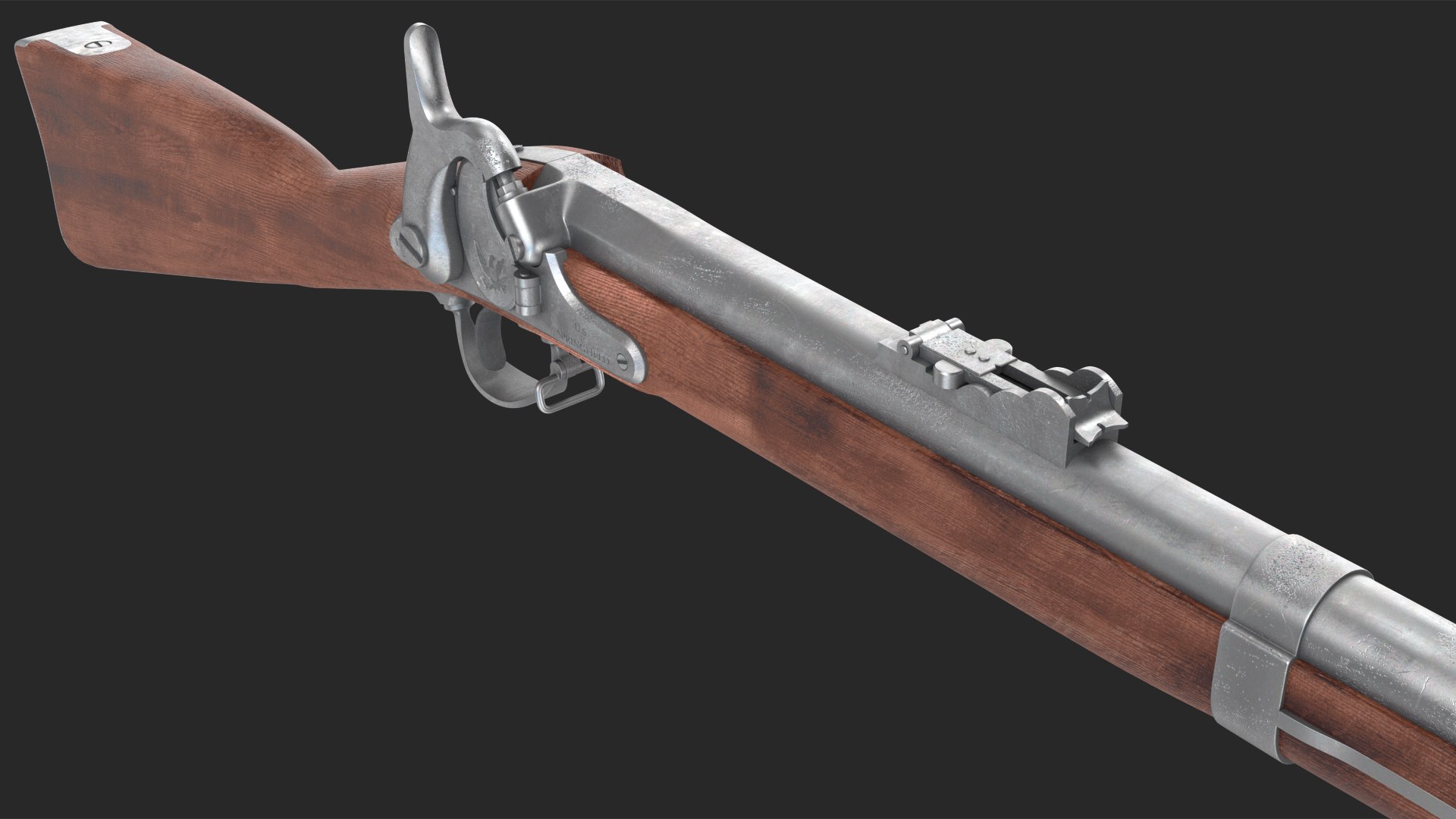 3D Model Vintage Flintlock Rifle - TurboSquid 2229470