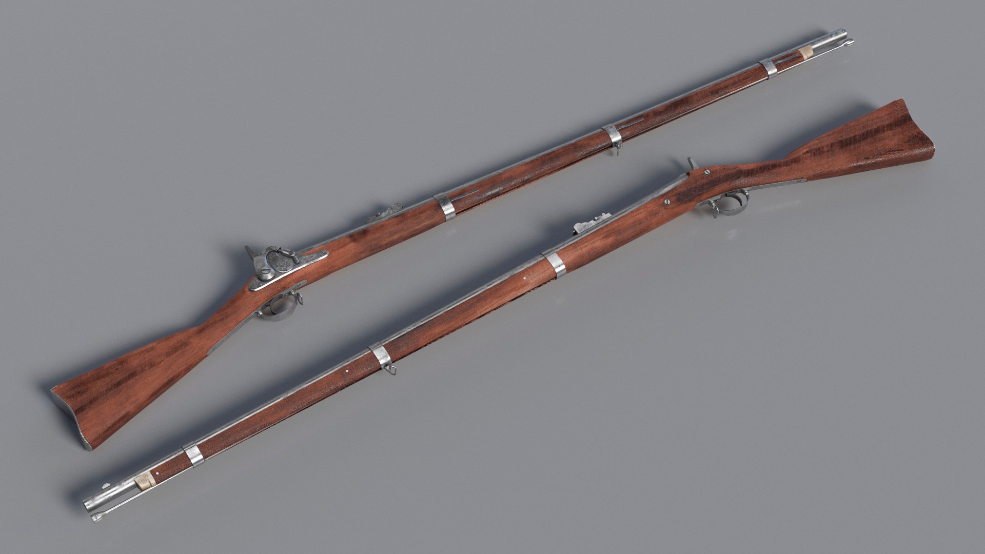 3D Model Vintage Flintlock Rifle - TurboSquid 2229470