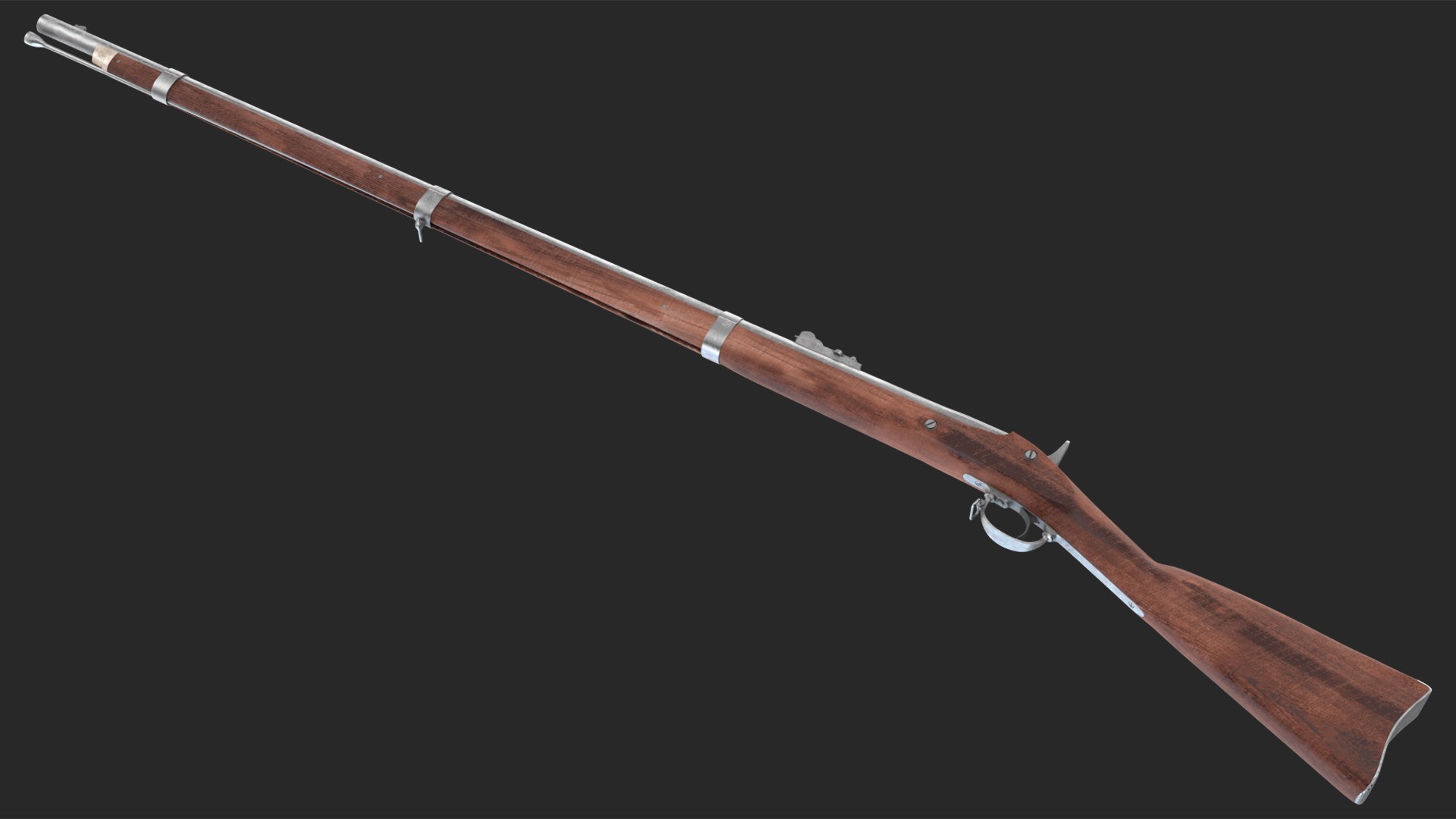 3D Model Vintage Flintlock Rifle - TurboSquid 2229470
