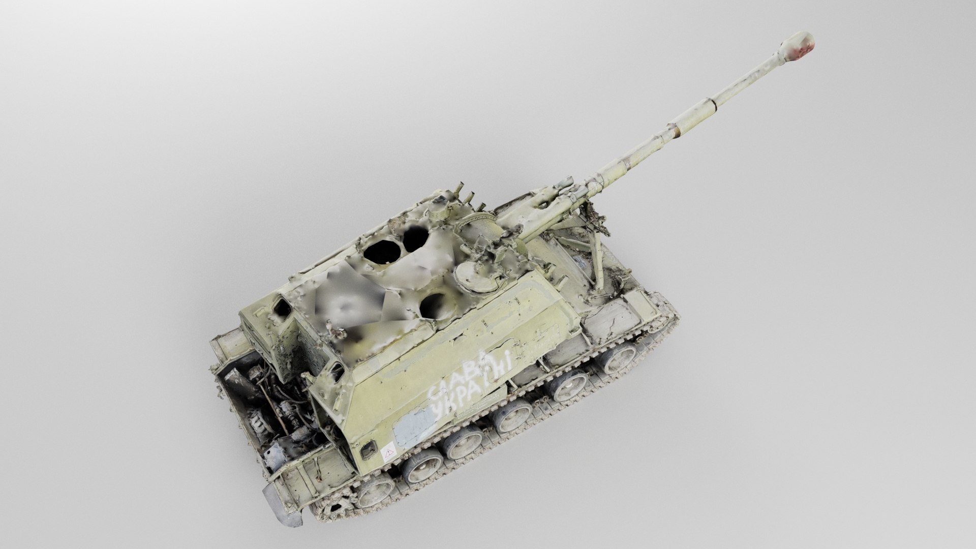 Destroyed 2S19 Msta 152 Mm Self-propelled Howitzer M1990 Farm 3D ...
