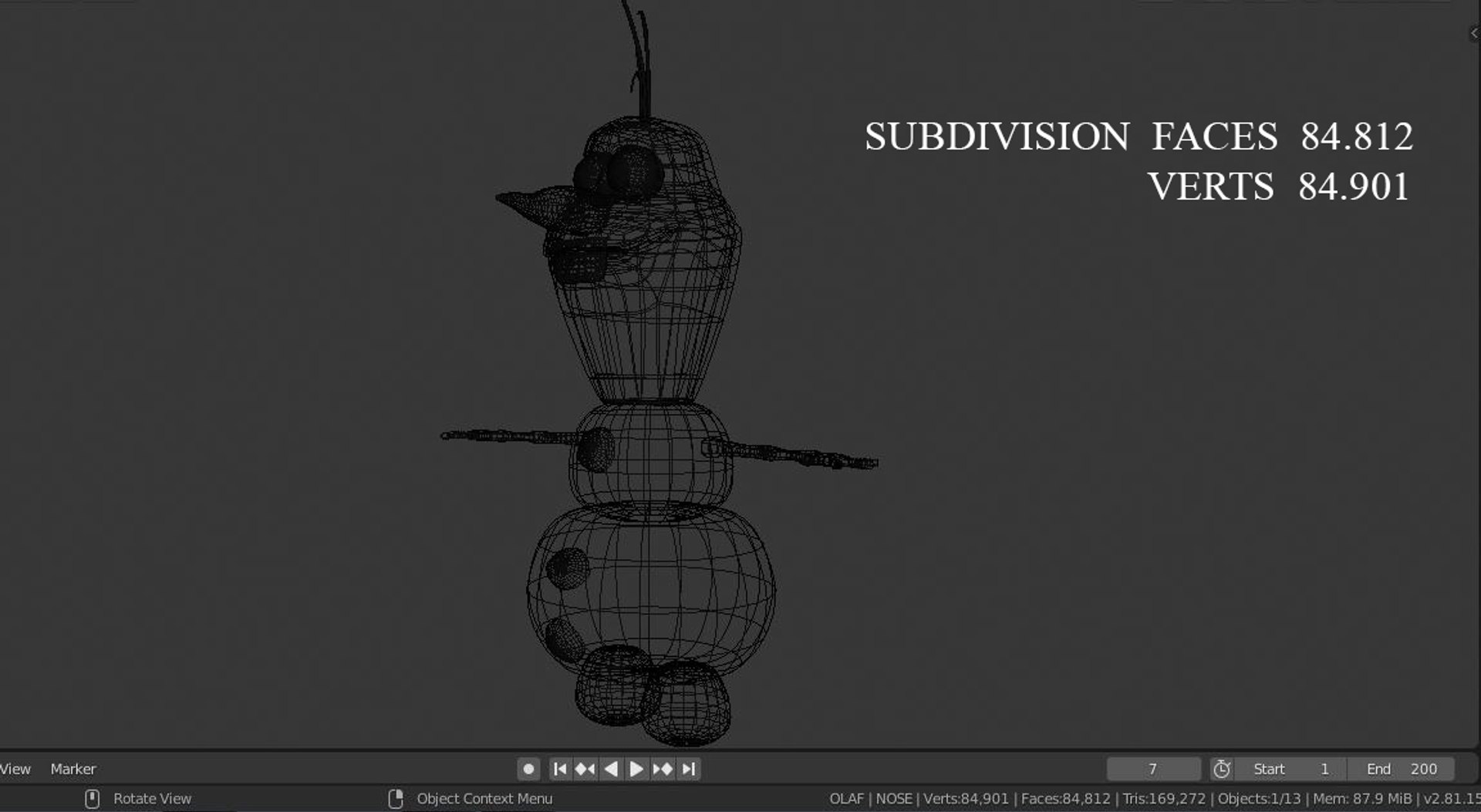 Olaf- Frozen 3D Model - TurboSquid 1468499