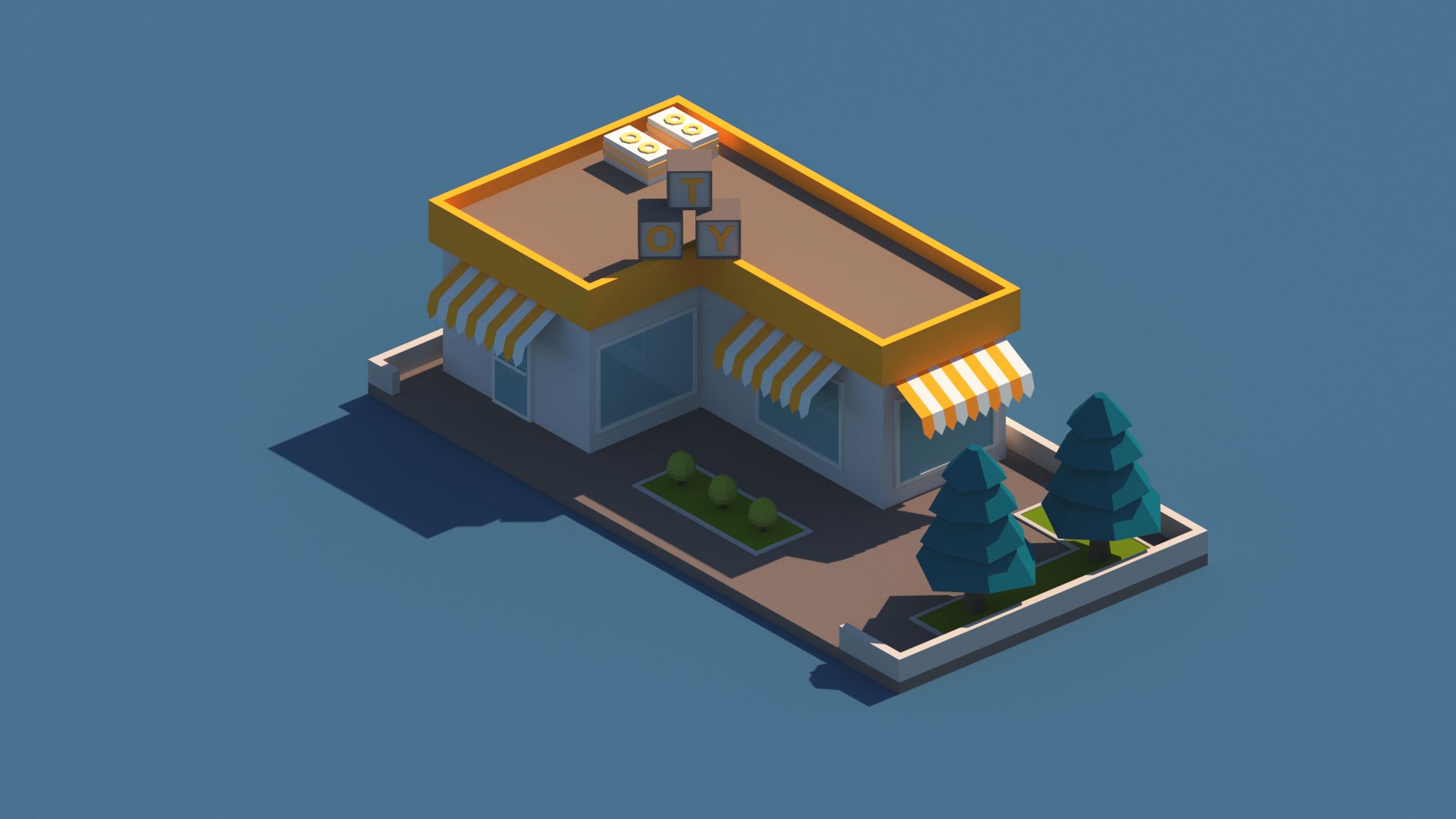 Cartoon Shops Package City Model - TurboSquid 1654597